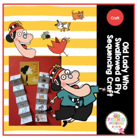 Old Lady Who Swallowed a Fly Sequencing Craft ~ Preschool Printables