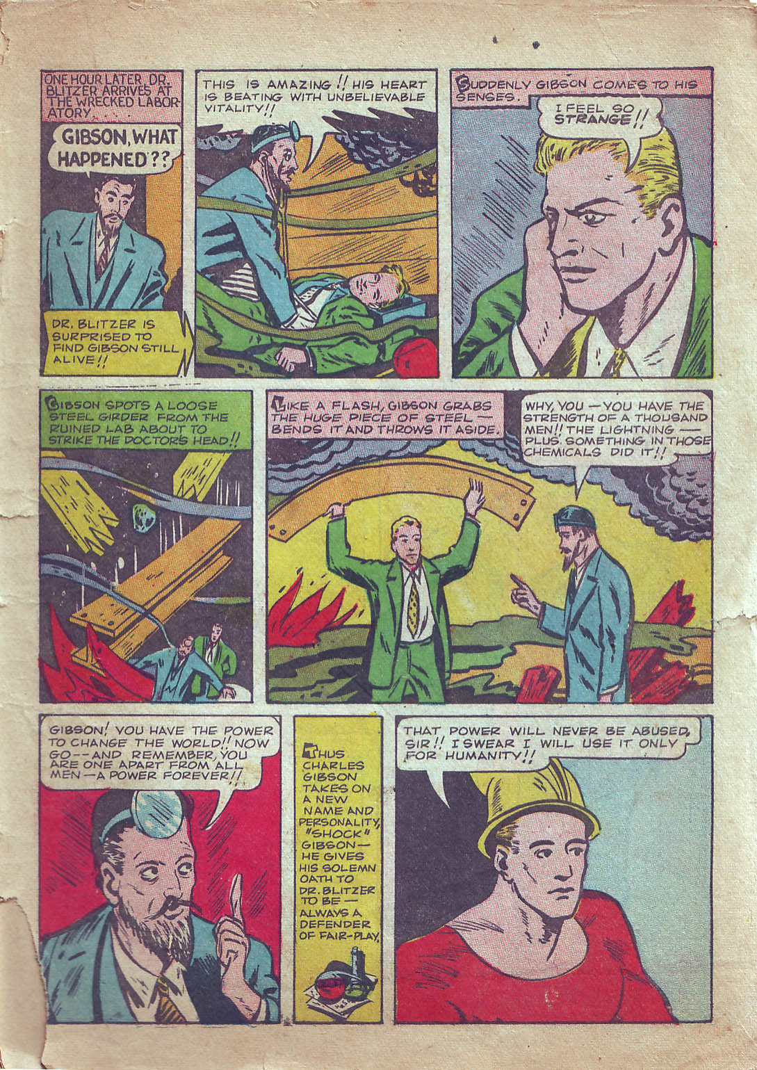 Not Another Comics Blog!: Shock Gibson, The Human Dynamo