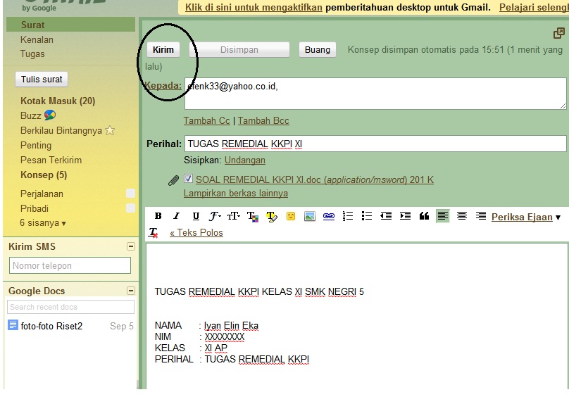 Cara Mengirim Berkas Lampiran Melalui Email | eliniyanblog