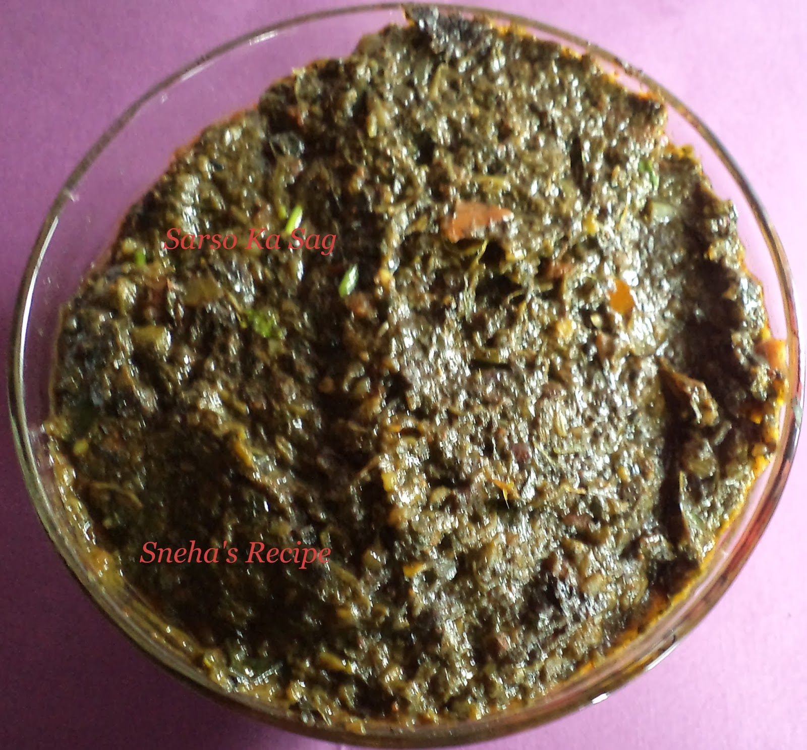 Sarso Ka Sag - Winter special super dish - Sneha's Recipe