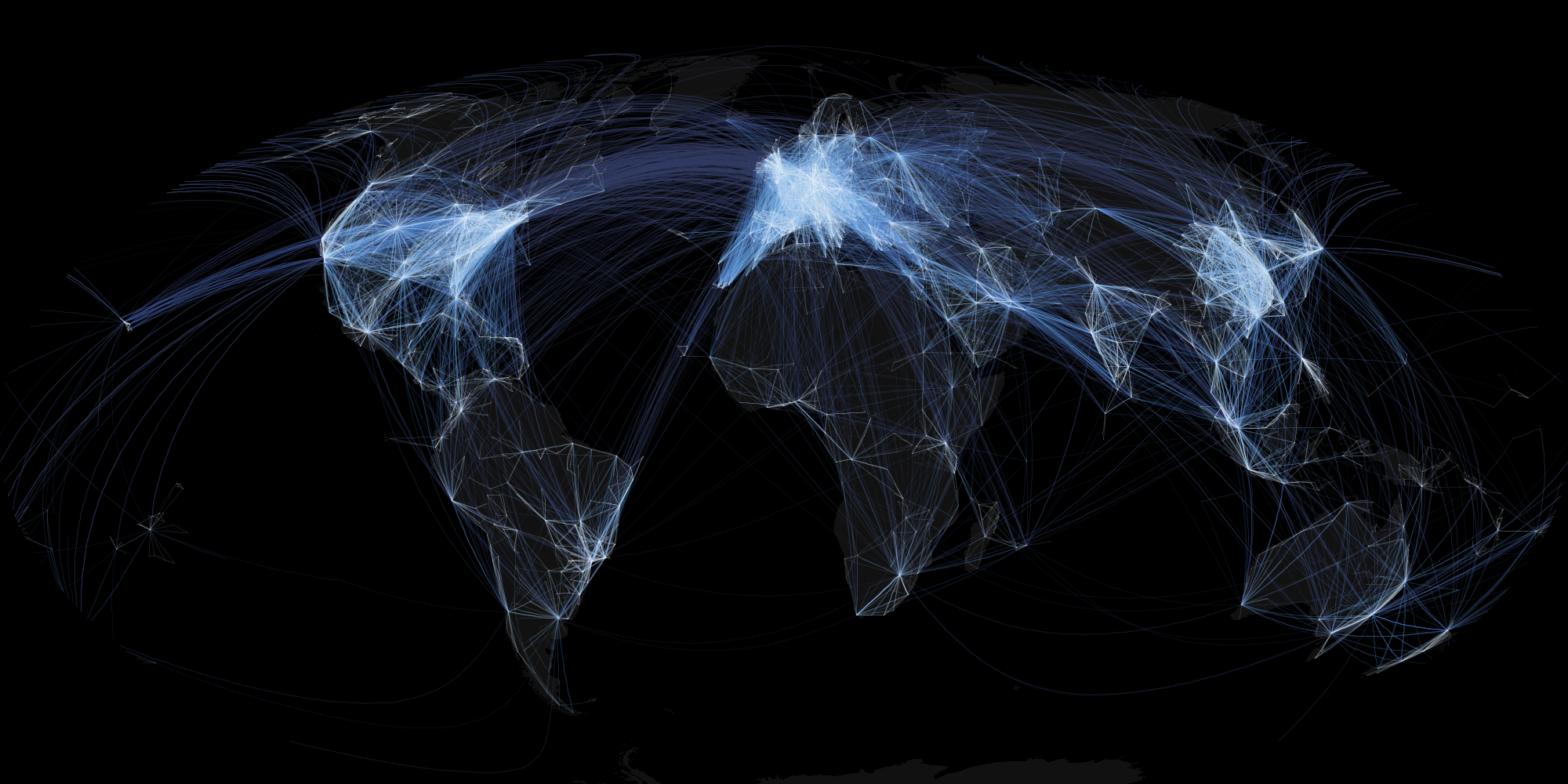 Map of flight corridors in Western Europe with amount of traffic [792 x ...