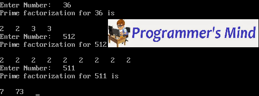 C Program For Prime Factorization Programmers Mind