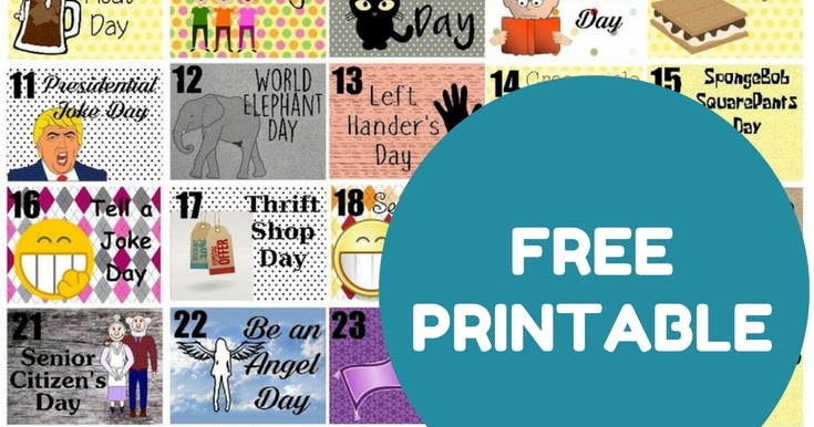 Uncommon Plans: FREE Printable: Fun August Holidays