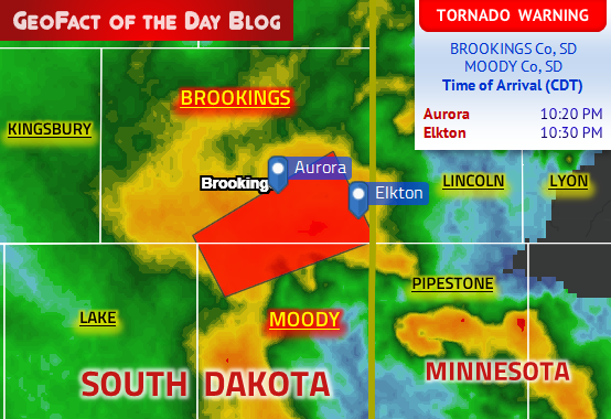 GeoFact of the Day: 8/17/2019 South Dakota Tornado Warning 3