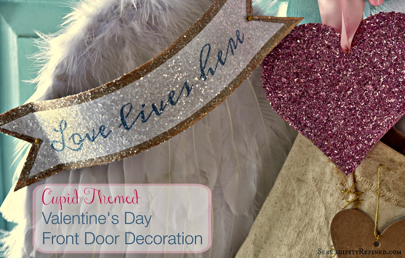 Serendipity Refined Blog: Valentine's Day Door Decoration Feather Cupid ...