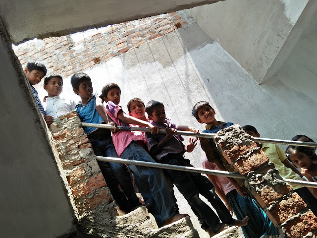 Orphan Children without parents.