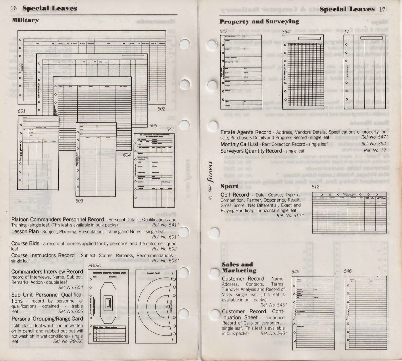 Philofaxy: Filofax Catalogue 1984