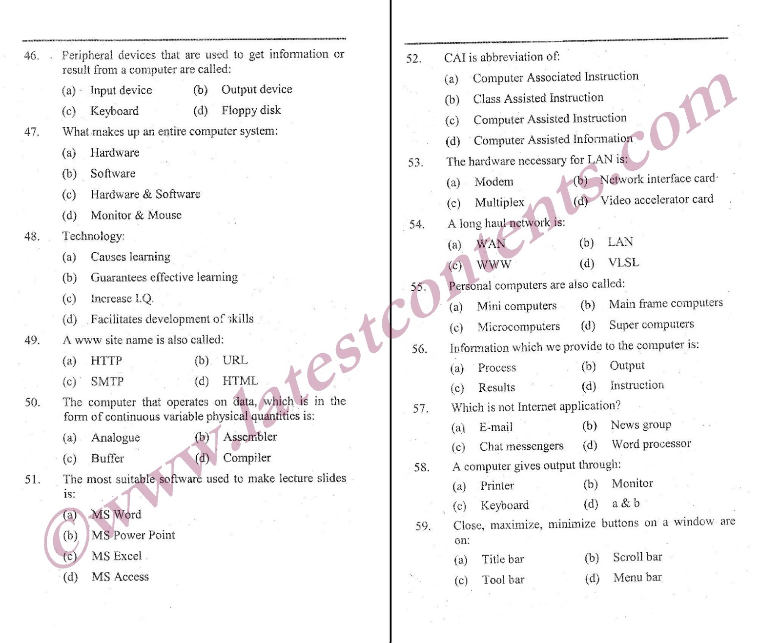KNOWLEDGE FOR ALL: Computer Basics MCQS for Headmaster and other ... KNOWLEDGE FOR ALL: Computer Basics MCQS for Headmaster and other ...
