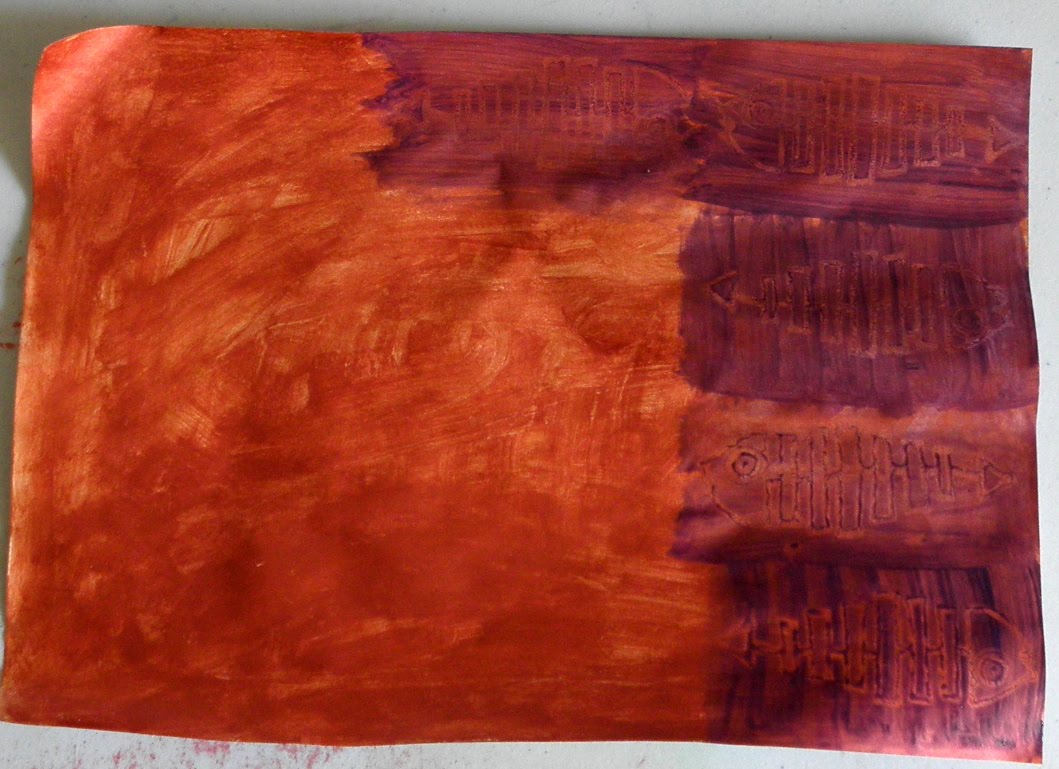 Adrienne's Art Garden: Olied paper experiments