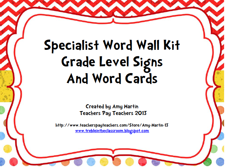 Treble in the Classroom: Chevron and Polka Dot Word Wall