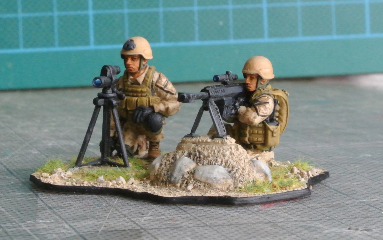 Flying Gorilla: 28mm USMC EOD, .50 cal and Scout Sniper teams.