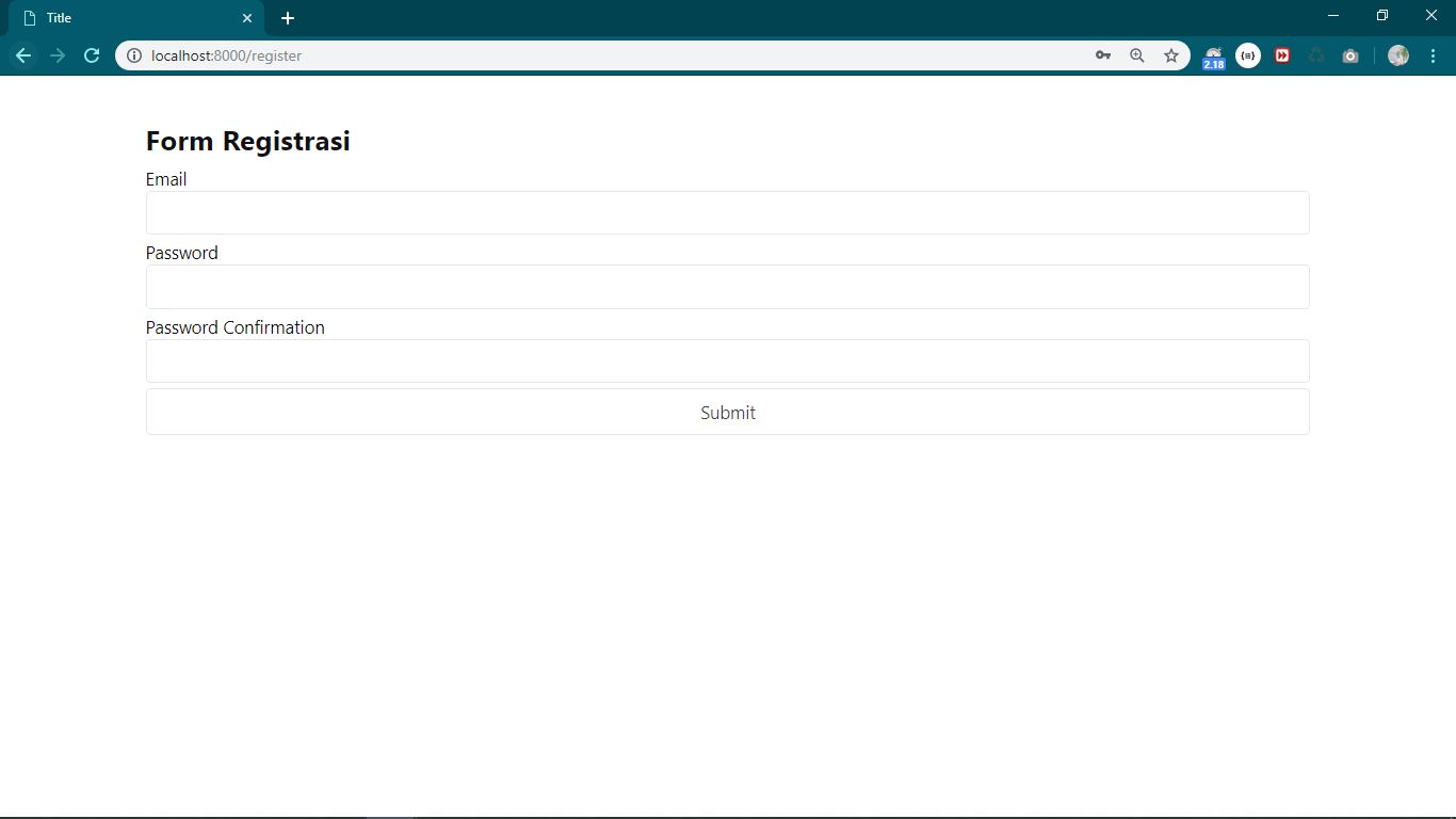 Tugas 5 PBKK - Membuat Form Registrasi Dengan Laravel
