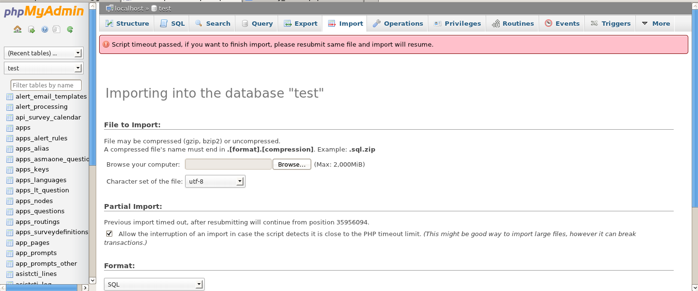 Linuxamination Phpmyadmin Error Script Timeout Passed