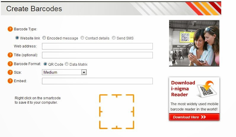 useful websites: i-nigma (QR Code reader & maker)