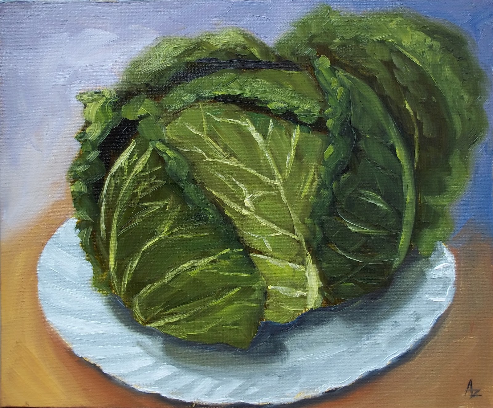 Azra's Painting a Day: Cabbage II