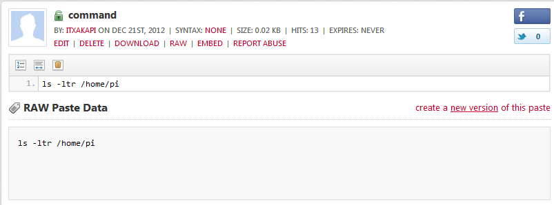 Raspberry python: Sending remote commands to our Pi thanks to Pastebin