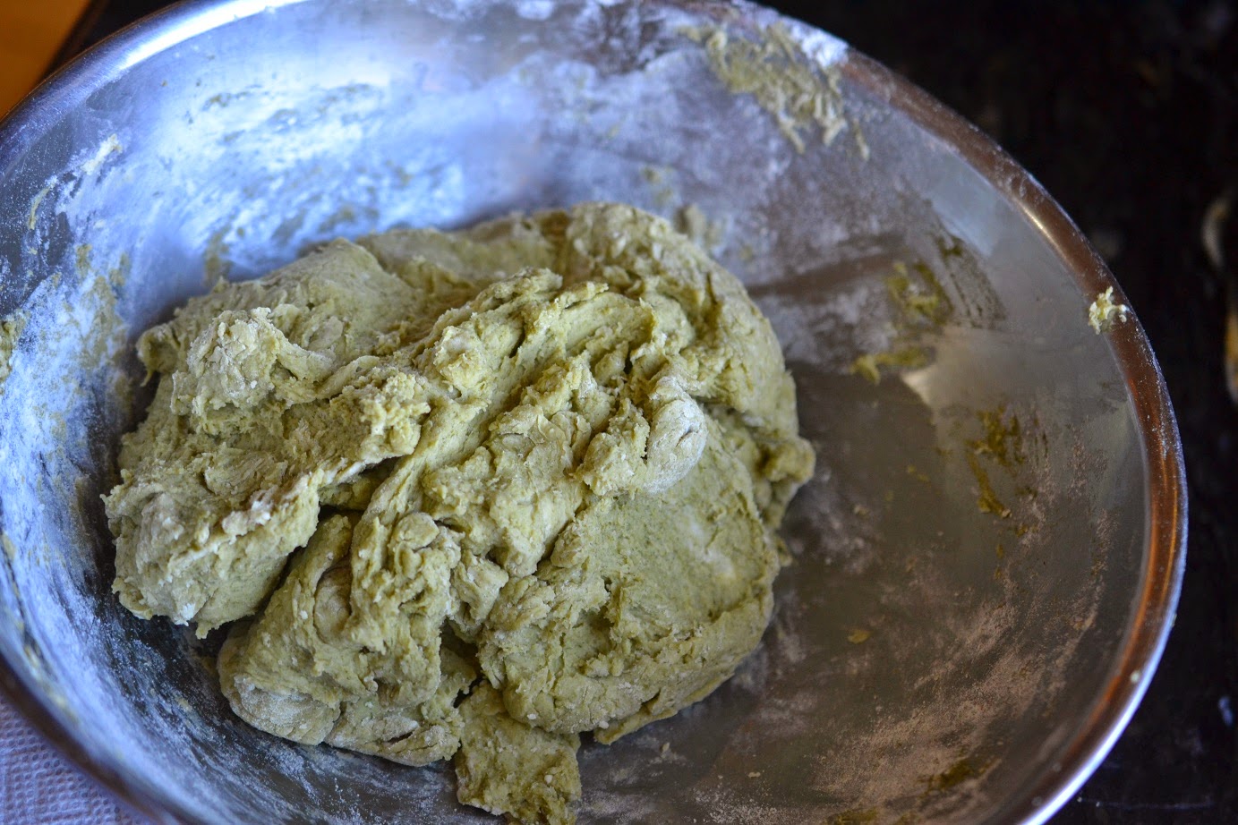 Greedy Girl : Ackee and saltfish patty in a callaloo crust