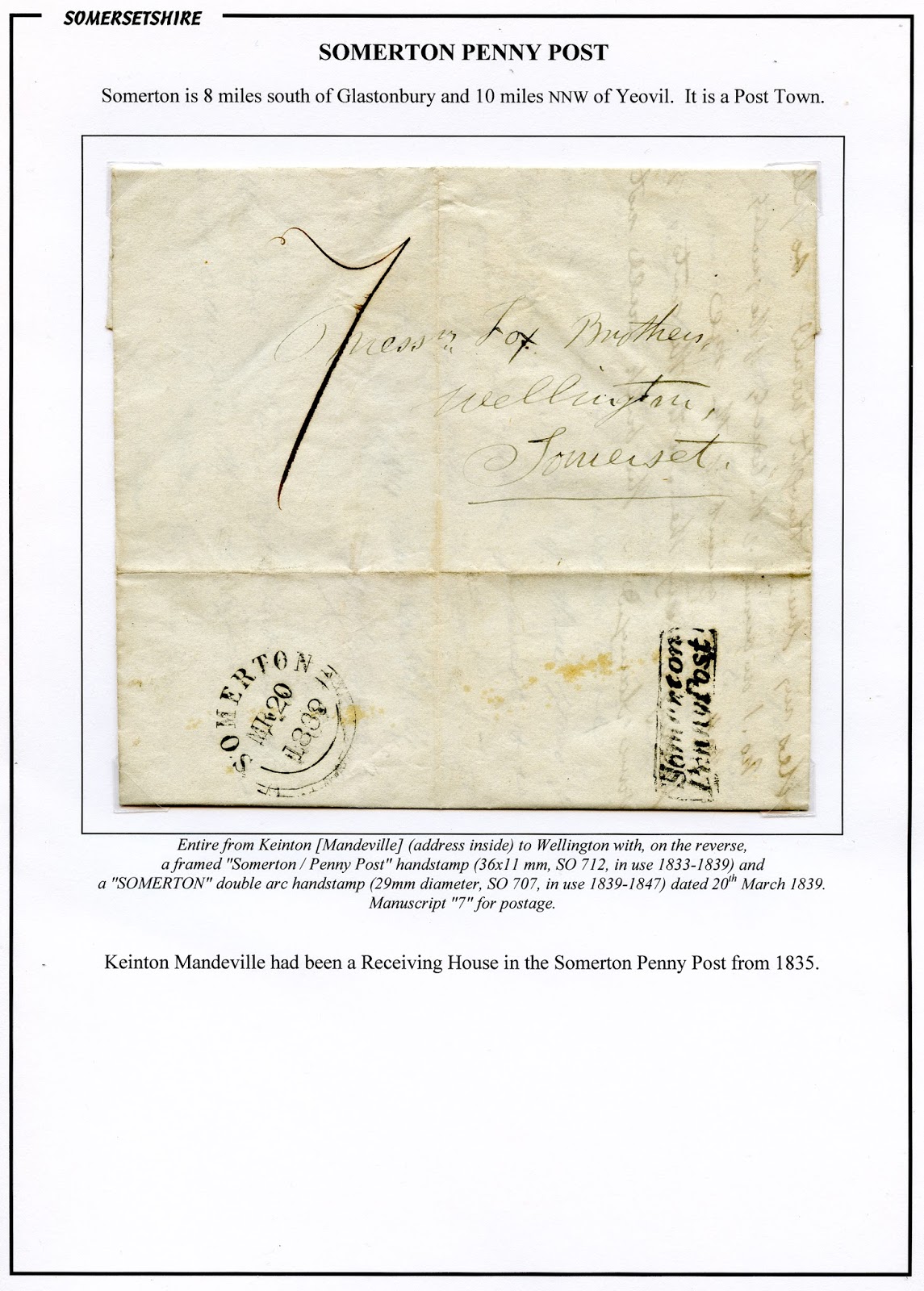 Somerset (& Bristol) Postal History: Somerton