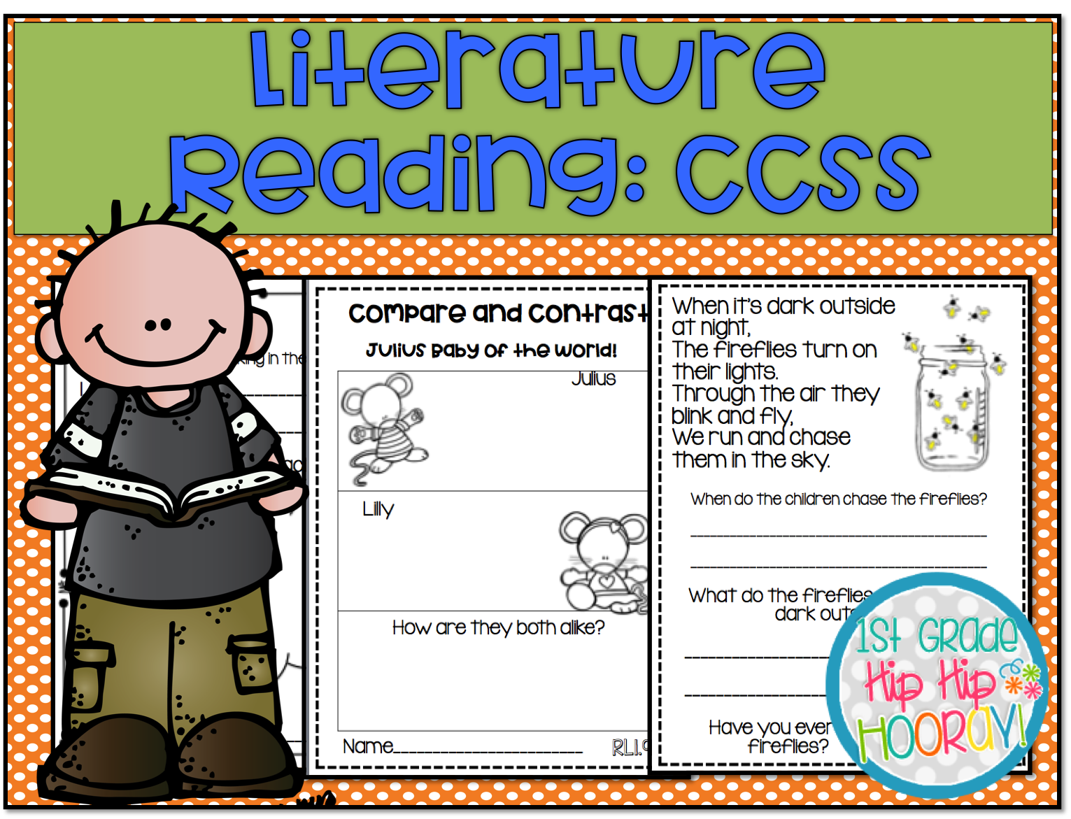 1st Grade Hip Hip Hooray!: CCSS Reading/Literature Assessment Activities!