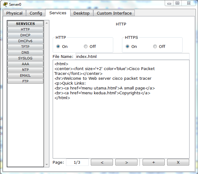 Cara Konfigurasi Webserver Menggunakan Cisco Packet tracer