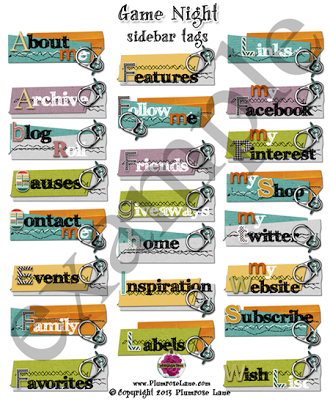 Plumrose Lane - Themes: Game Night - blog theme