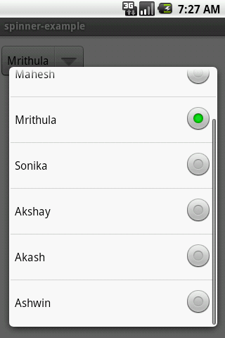 Android Practices: Spinner Example in Android