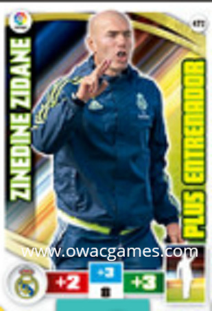 Zinedine Zidane Carta Plus Entrenador Adrenalyn XL Liga BBVA 2015-2016 ...