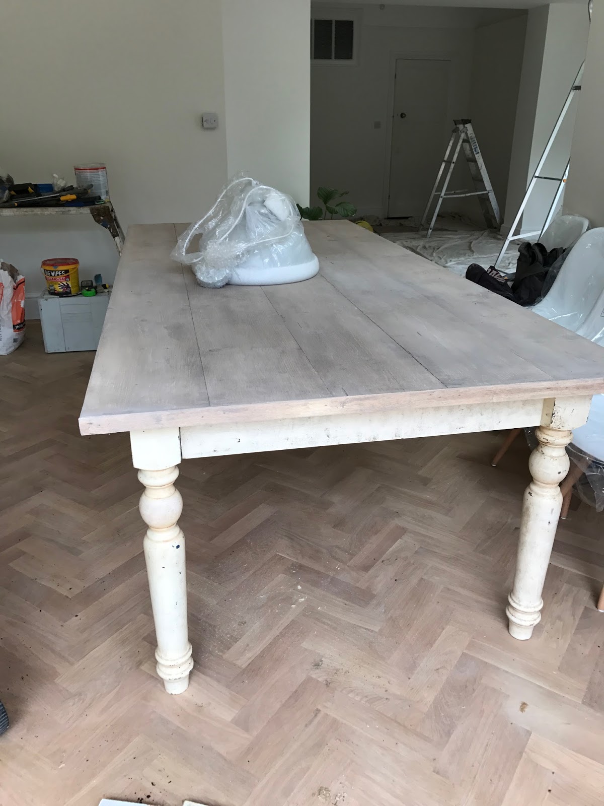 Makeover - A Dining Table Made From Scaffold Boards - Roses and Rolltops