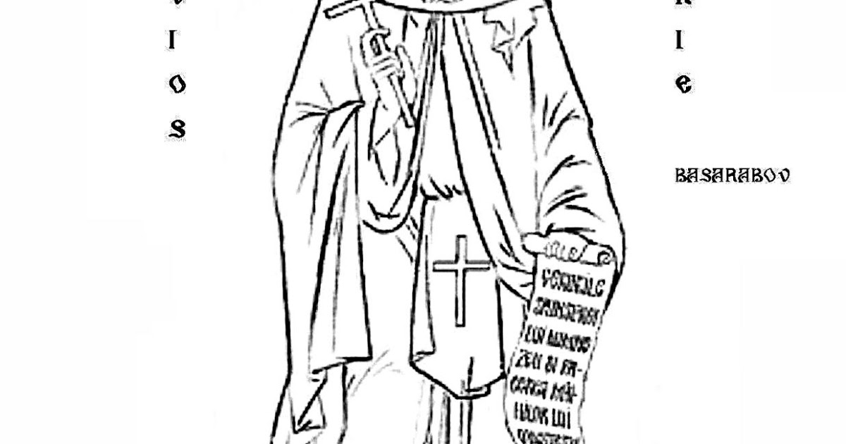 Candela aprinsă: Sfântul Cuvios Dimitrie Basarabov - planșă de colorat