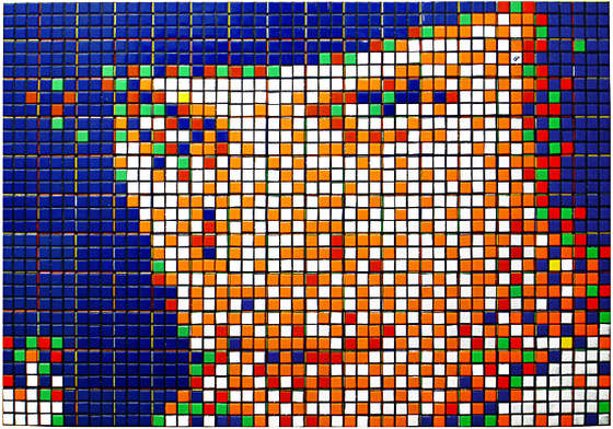 Sophie Wilson//Design Context: Image//2D to 3D to 2D//Rubik's Cube Art.