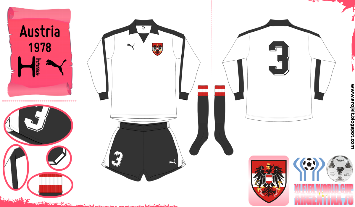 Kit Design, by eroj: 1978 Áustria (Home e Away)