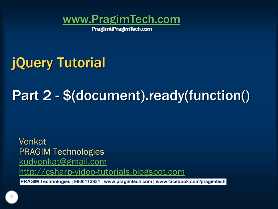 Sql server, .net and c# video tutorial: What is $(document).ready ... Sql server, .net and c# video tutorial: What is $(document).ready ...