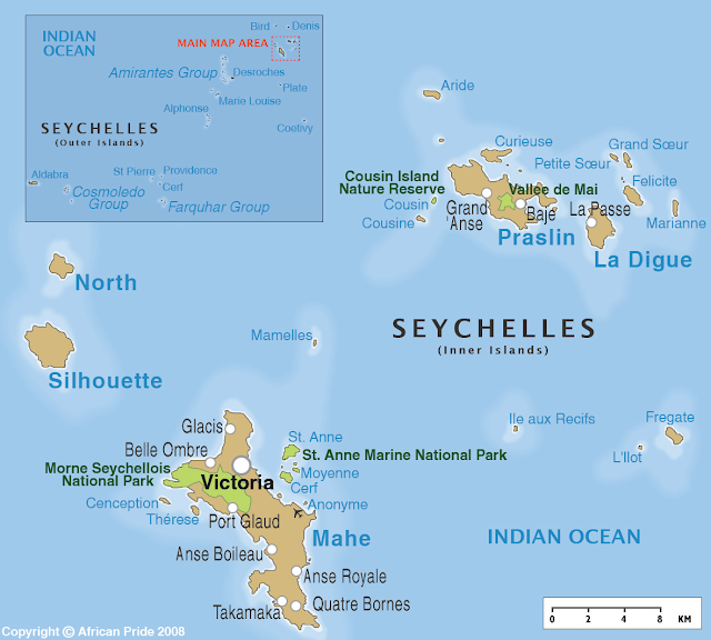 SEYCHELLES - GEOGRAPHICAL MAPS OF SEYCHELLES