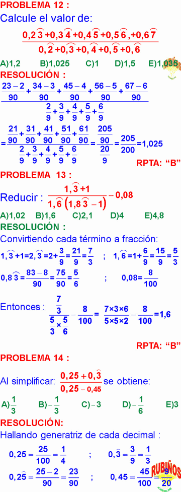 FRACCION GENERATRIZ EJEMPLOS Y EJERCICIOS RESUELTOS
