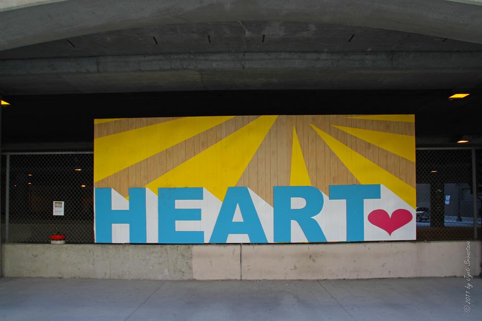 Public Art in Chicago: Chicago Riverwalk [Heart Mural - by Erik DeBat]