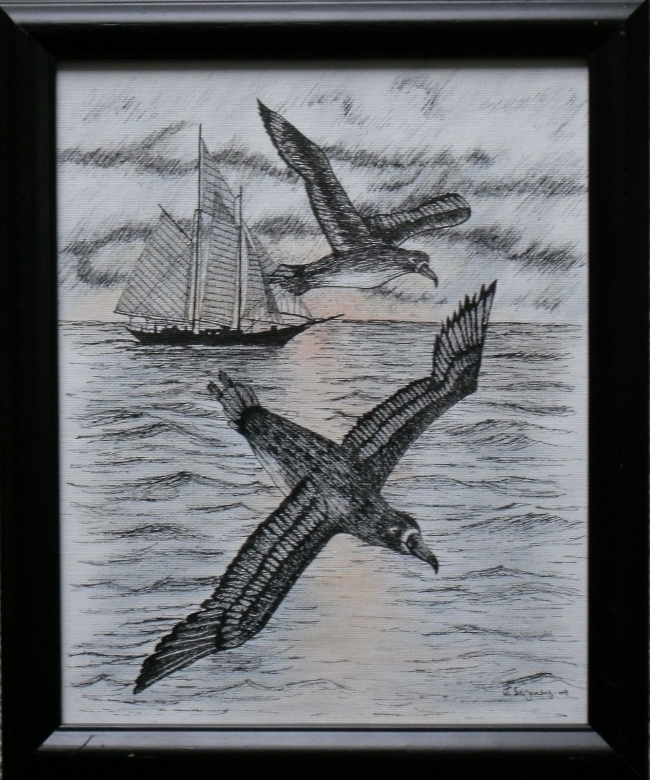 Joan's Pen & Ink with Oils, Coloured Pencils: ARTWORK FOR SALE