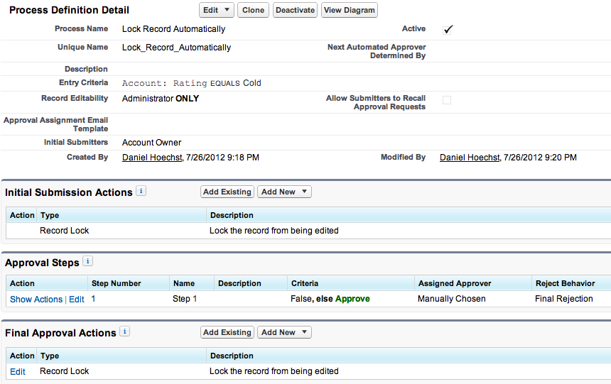 Abhinav's Salesforce Blog: Locking record editing