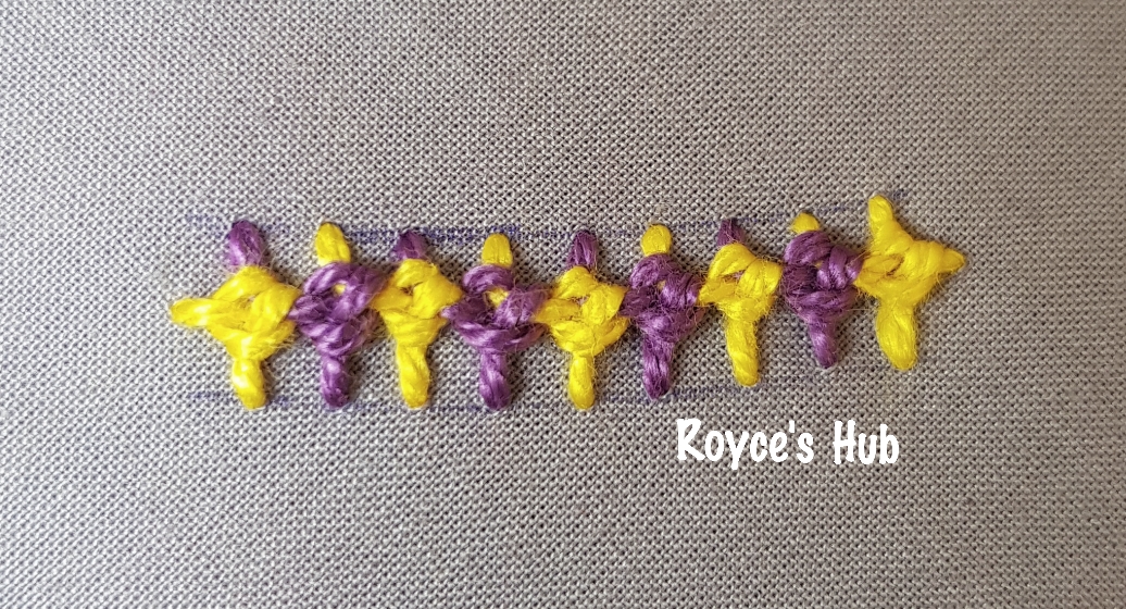 Royce's Hub: Decorative Embroidery Stitches: Basque Knot Stitch