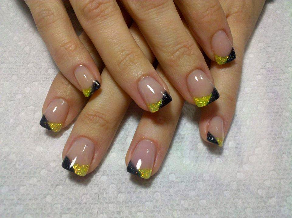 Acrylic french hard gels and glitz | Needy Nails Taupo | Acrylics, Gel ...