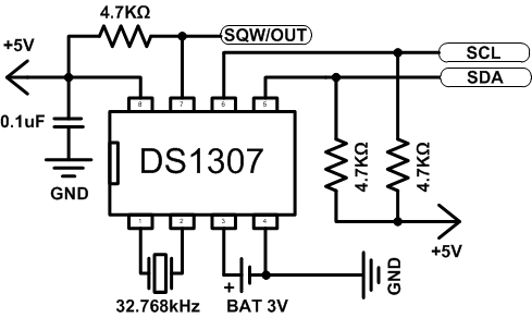 DS1307. Real Time Clock. ~ Projects with PIC18F microcontrollers.
