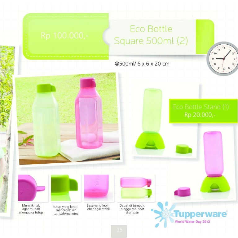 Tupperware Promo Surabaya: Eco Bottle Square 500 ml (2) Promo ...