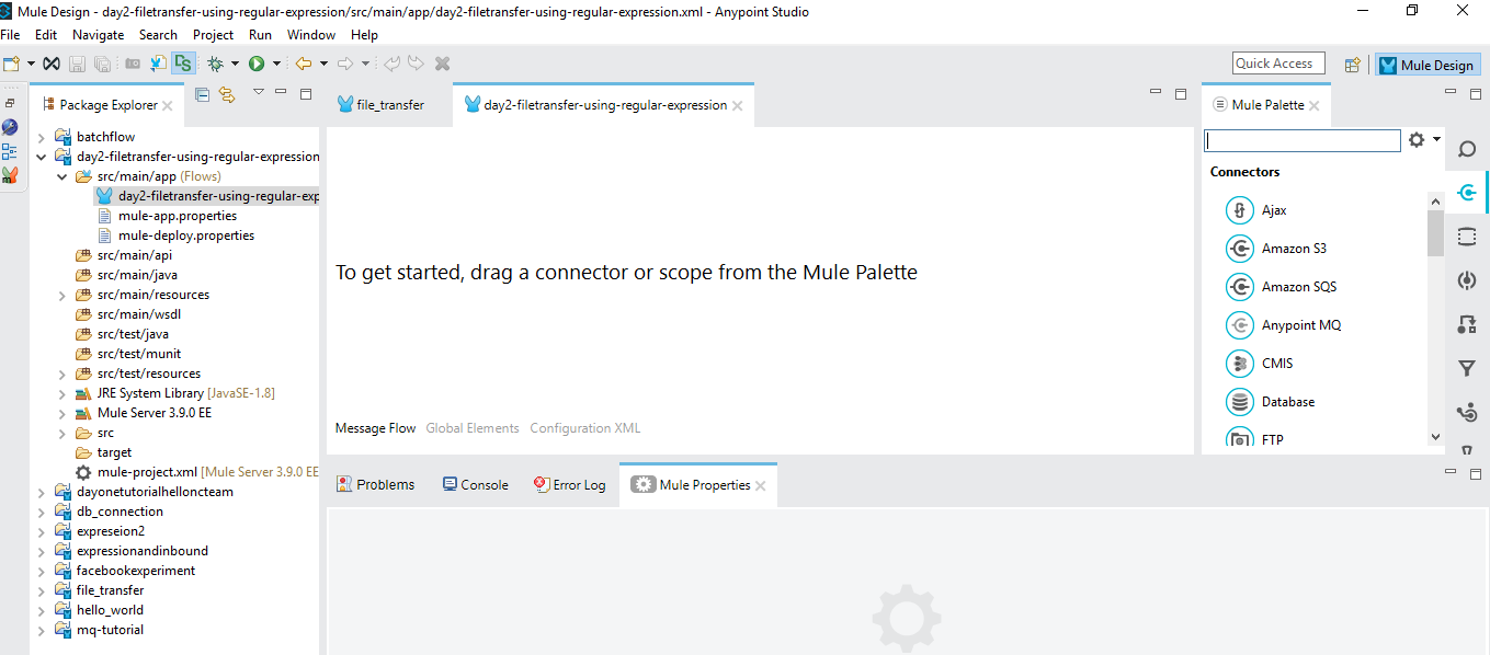 Mule Esb Second Tutorial File Transfer Using Regular Expression In Mule Esb Nested Code 