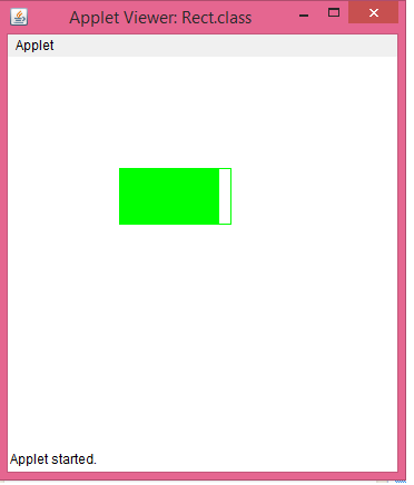 Advanced Java: Practical 3:Built an applet that display a horizontal rectangle in it's center ...