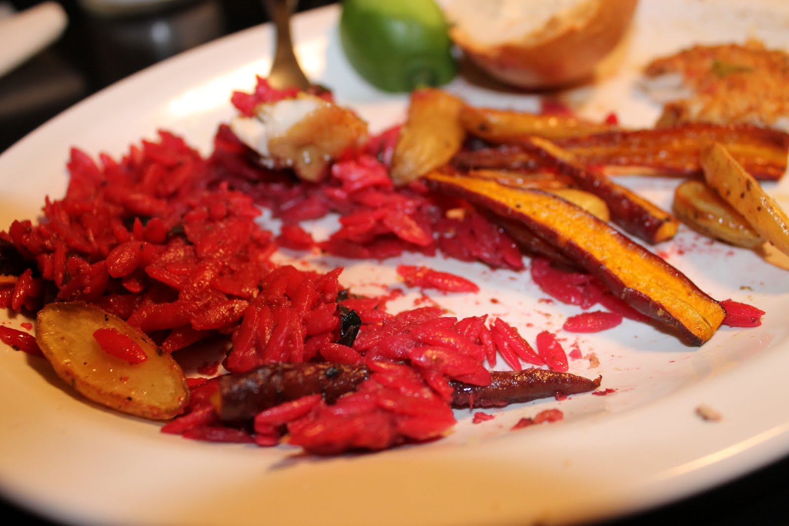 love, cook, eat, repeat: Cornmeal Crusted Snapper with Beet Pesto Orzo