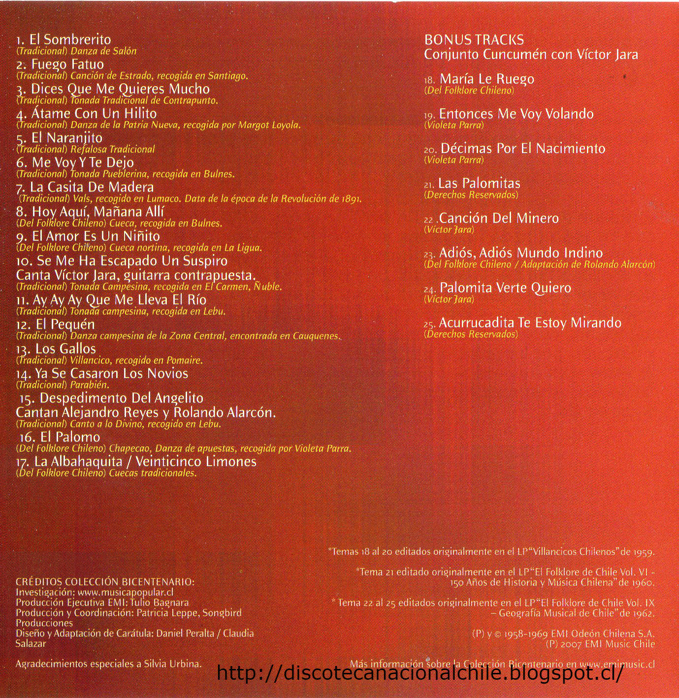 Discoteca Nacional Chile: Conjunto Cuncumén: El Folklore de Chile Vol ...