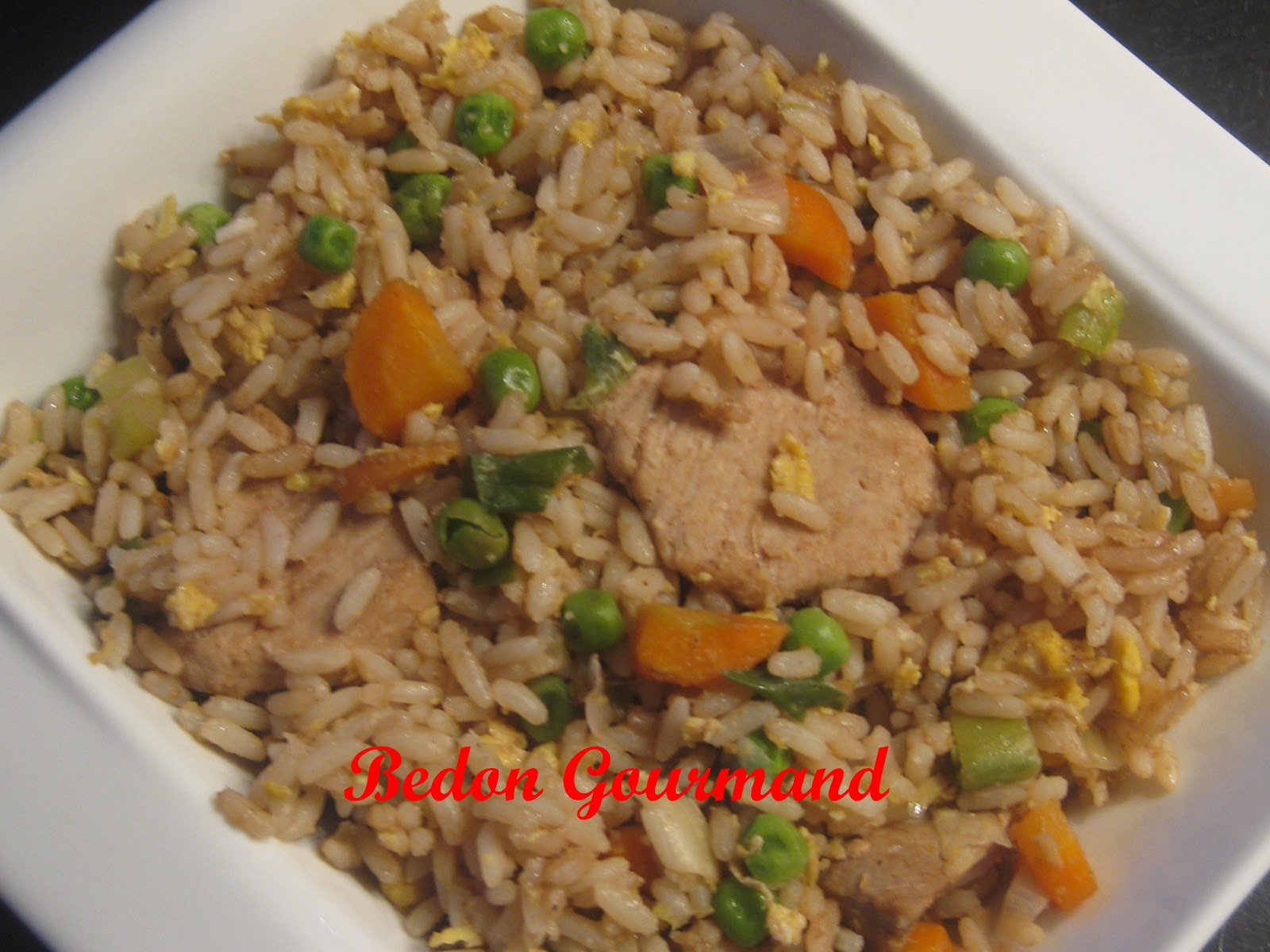Riz brun frit au porc | Bedon Gourmand