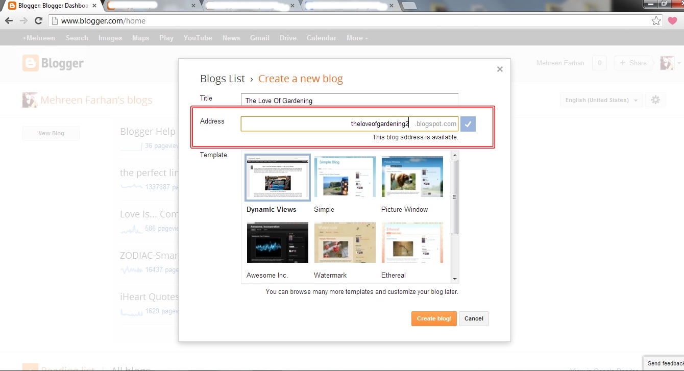 How To Create A New Blog On Blogger | the perfect line
