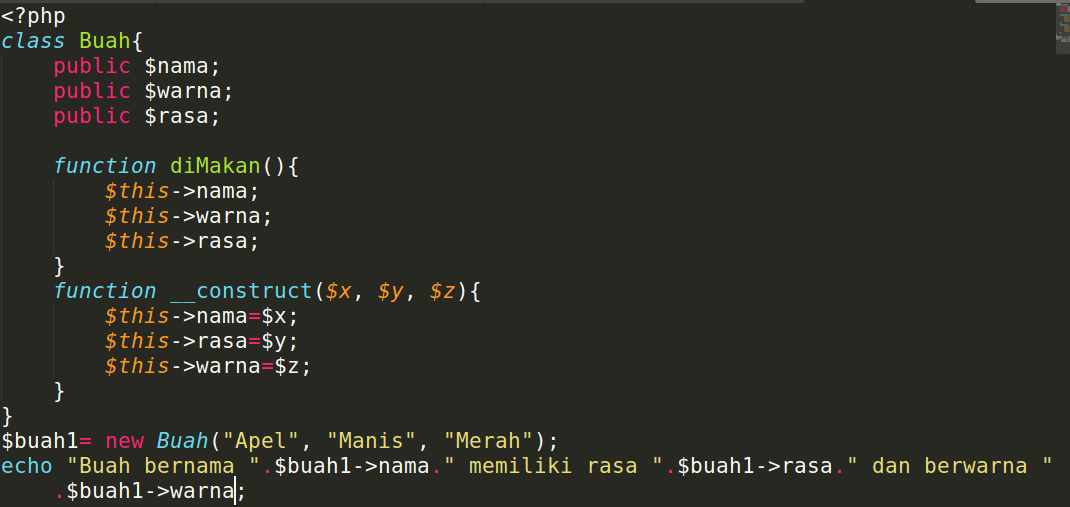 Constructor pada OOP di PHP - Indah Uminaroh's Blog