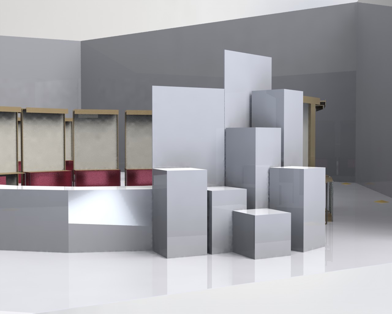 524 Exhibit Design class at San Francisco State: Structures Floor Plan