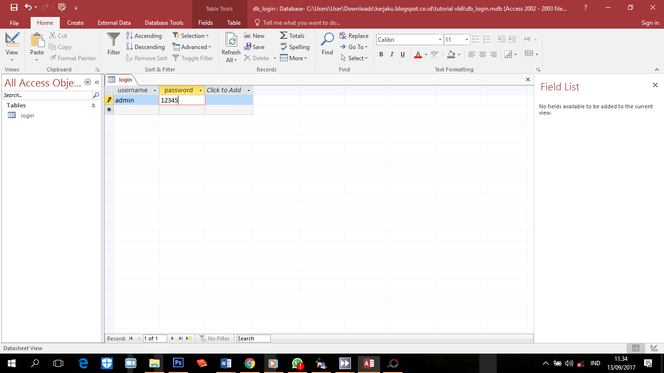 Cara Simple Membuat Database MS Access | katasuhu